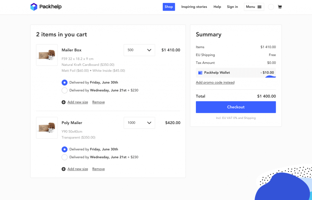 Das Packhelp Wallet - Wir führen ein neues System ein, mit dem Sie bei Ihrer Bestellung Geld ...